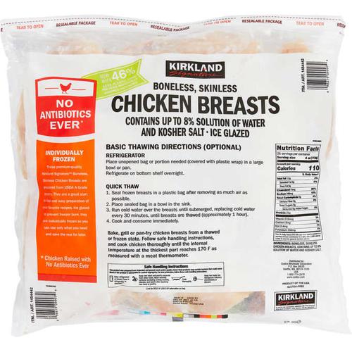Kirkland Signature Frozen Chicken Breasts Raw Bag 6.5 lb / 3 kg ...