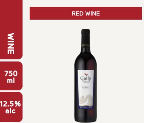 Gallo Merlot Red Wine 750 ml | Liquor, Beer & Wine | Pricesmart ...