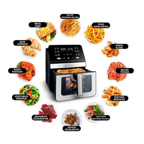 Gourmia Window Digital Air Fryer with Light Look 'N Cook 8 qt / 7.57 L ...