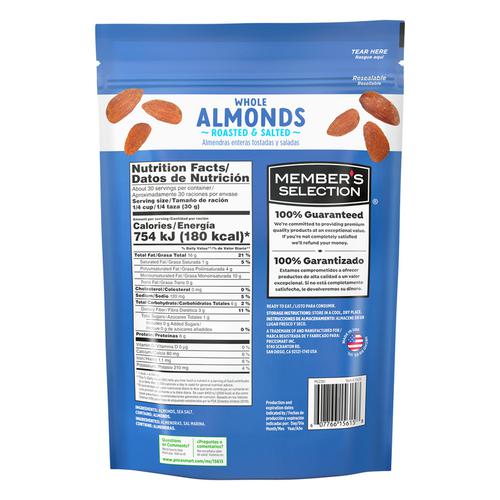Member's Selection Almendras Saladas 907 g / 32 oz | Snacks ...